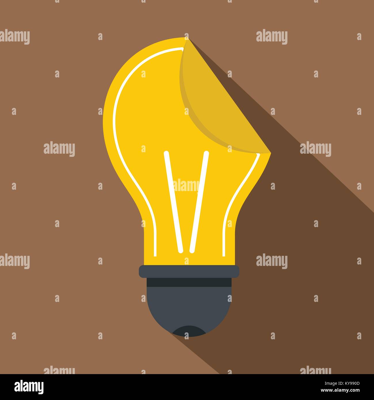 Yellow bulb sticker icon. Flat illustration of yellow bulb sticker ...
