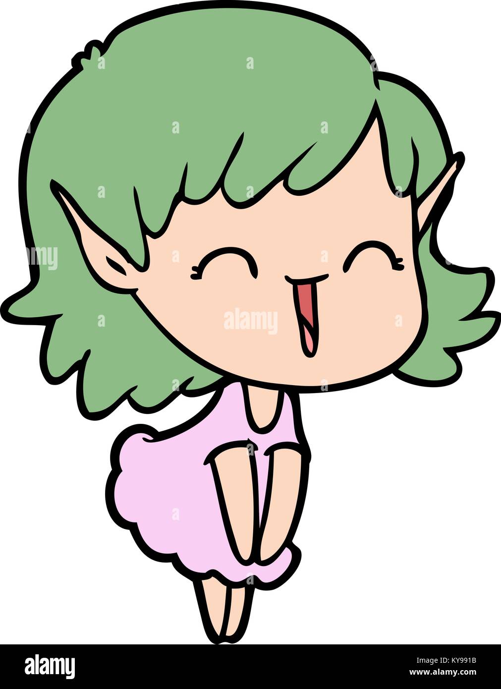 cartoon elf girl Stock Vector Image & Art - Alamy