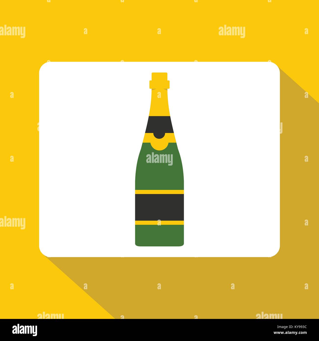 Champagne bottle icon. Flat illustration of champagne bottle vector ...