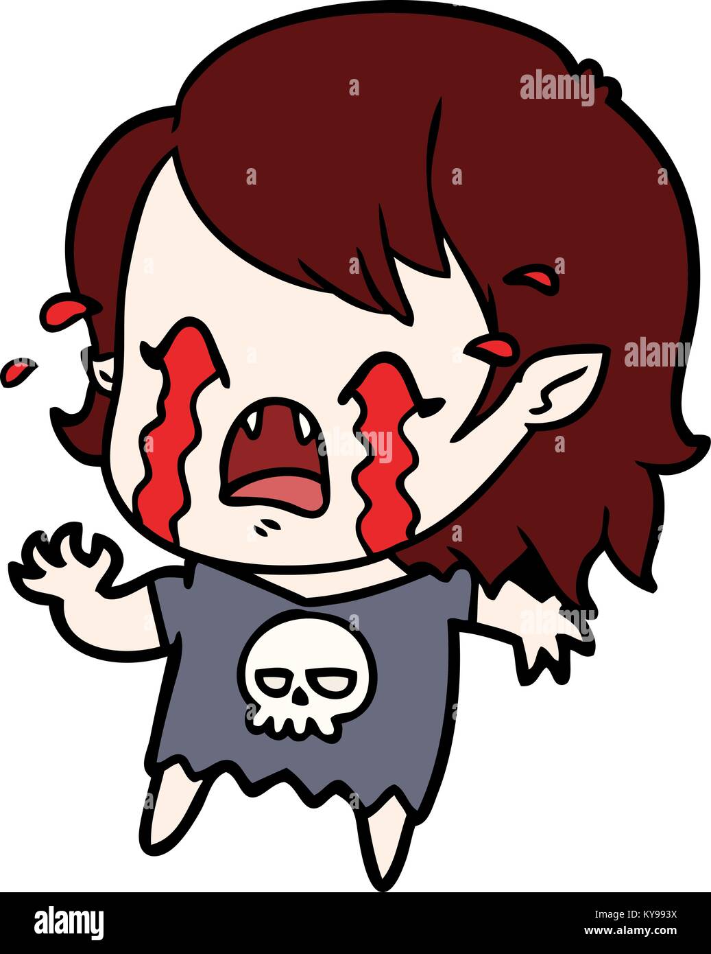 cartoon crying vampire girl Stock Vector Image & Art - Alamy