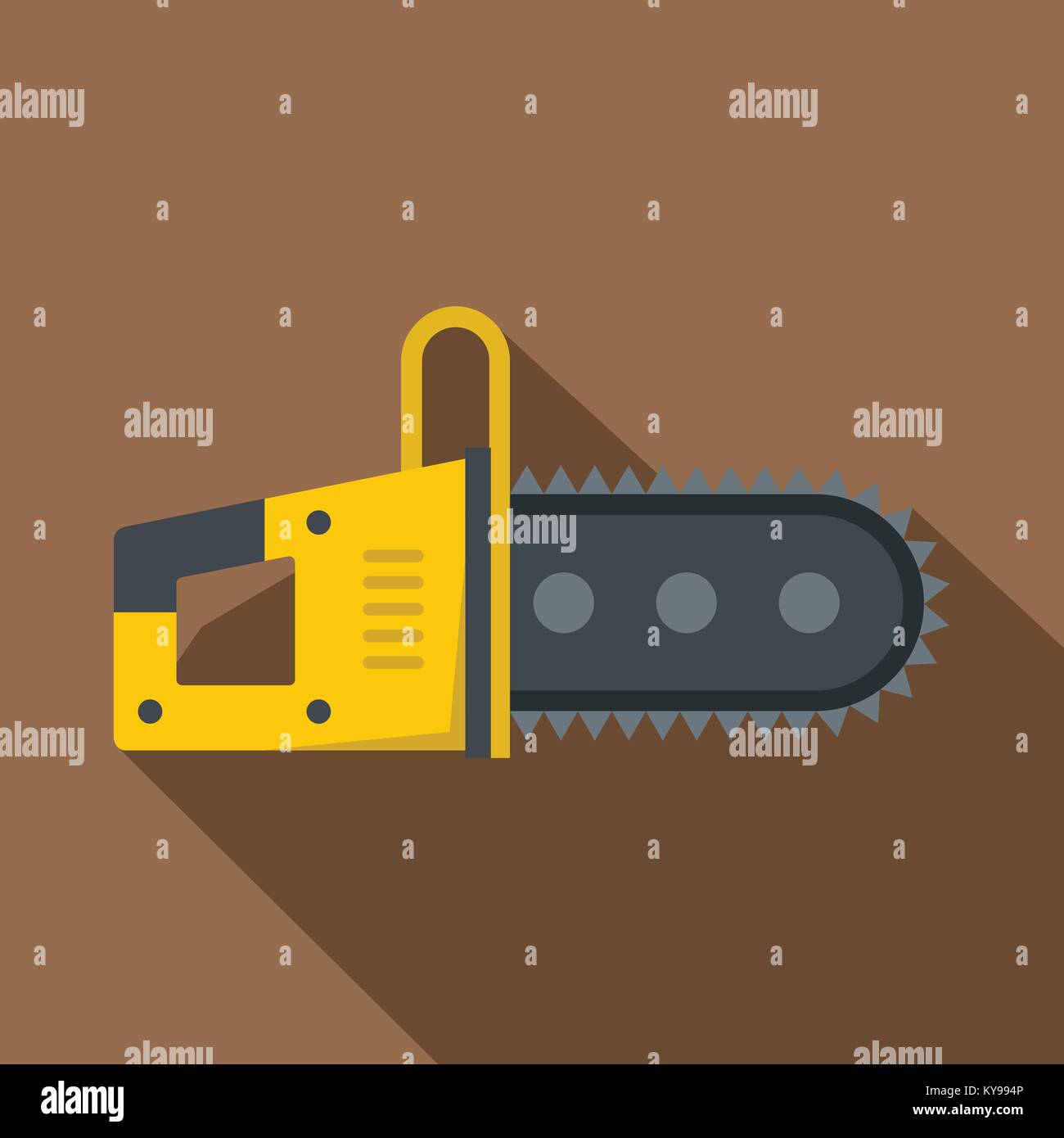Chainsaw icon. Flat illustration of chainsaw vector icon for web Stock ...