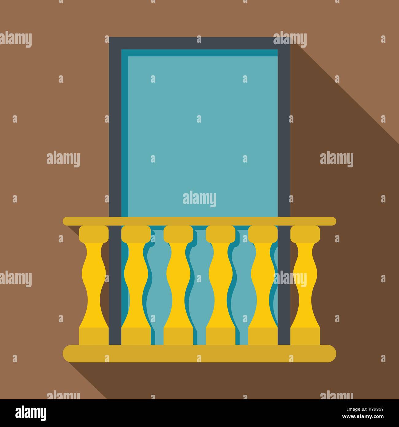 Balcony icon. Flat illustration of balcony vector icon for web Stock ...