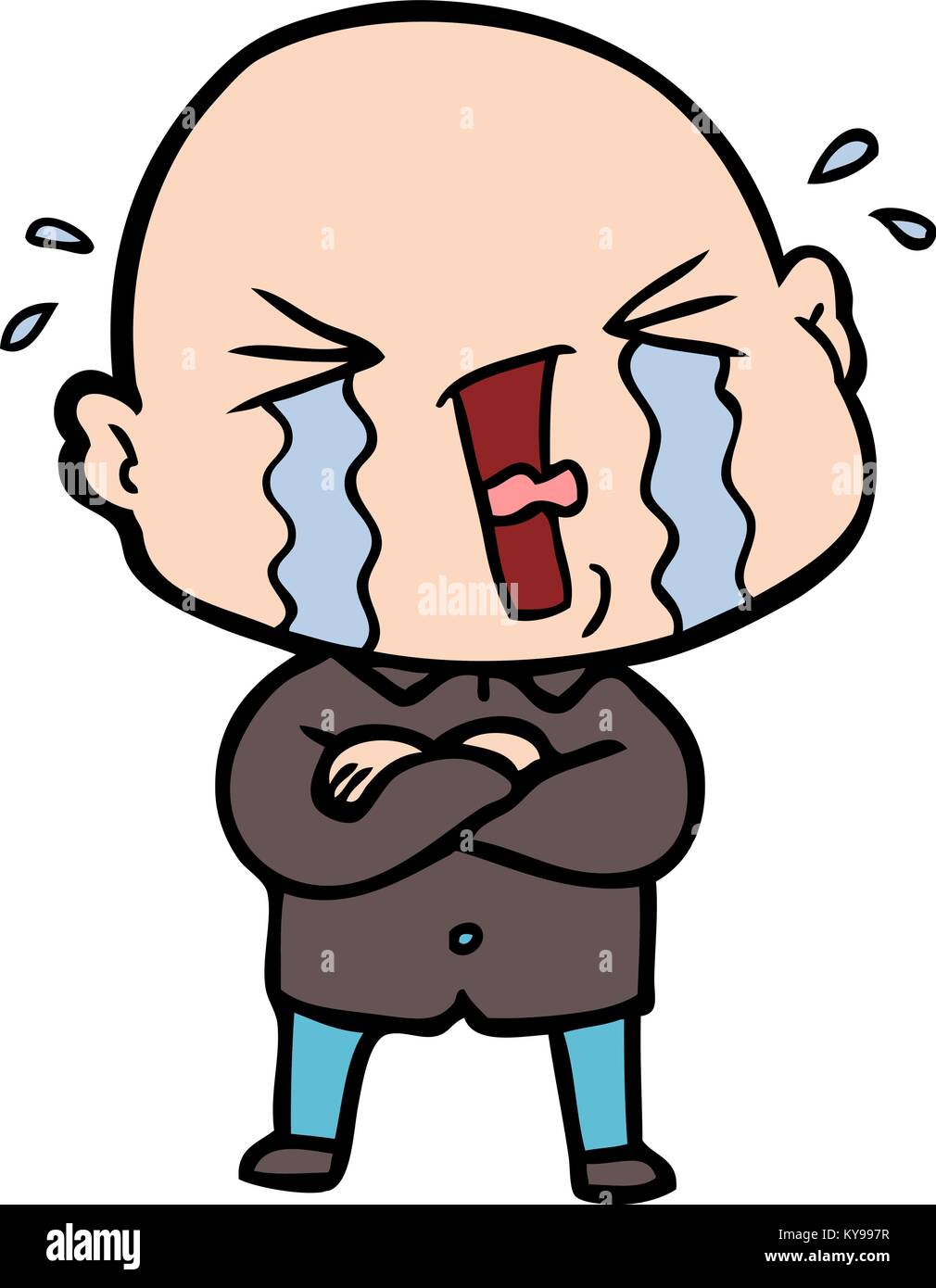 cartoon crying bald man Stock Vector Image & Art - Alamy