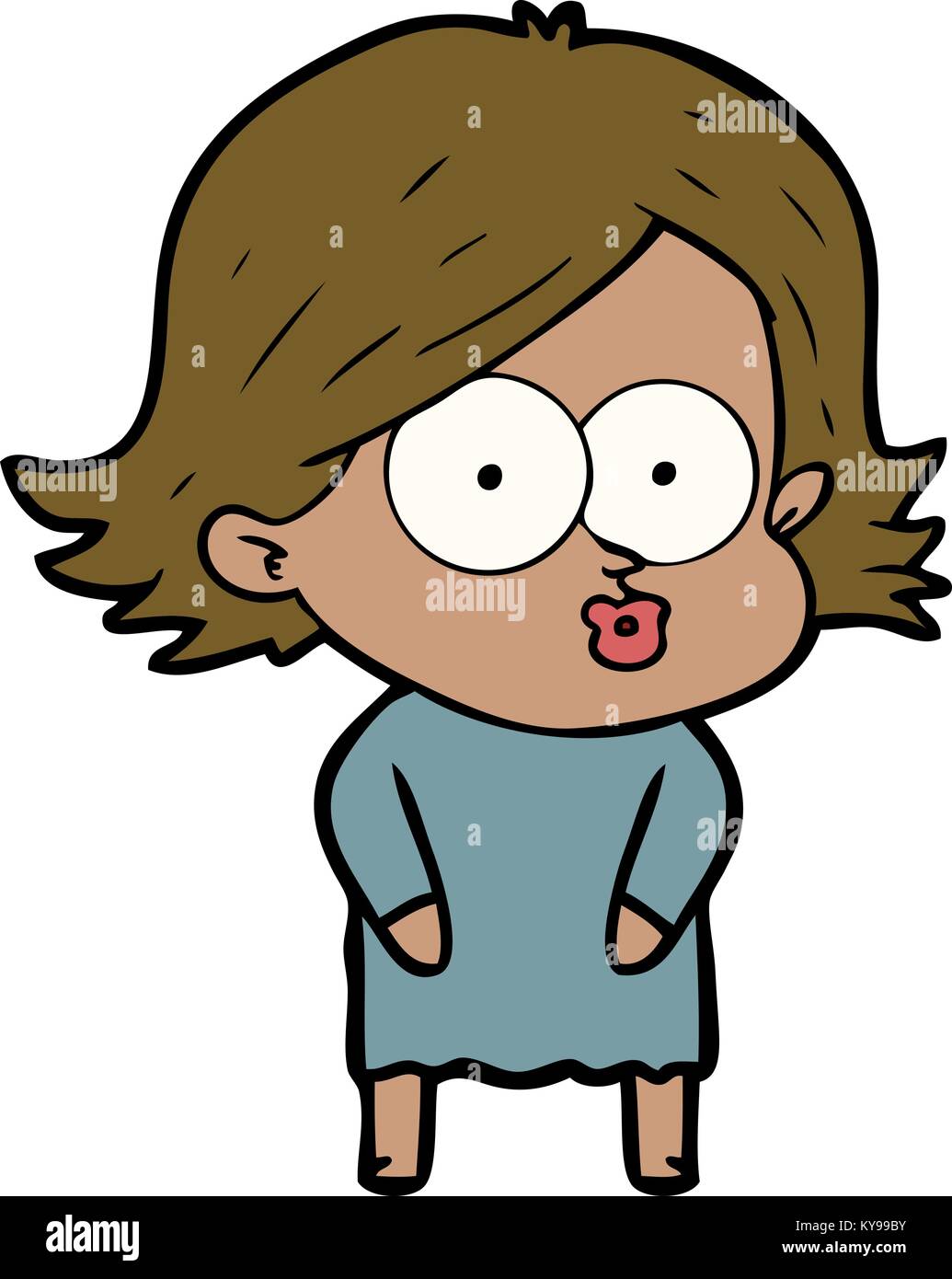 cartoon girl pouting Stock Vector Image & Art - Alamy