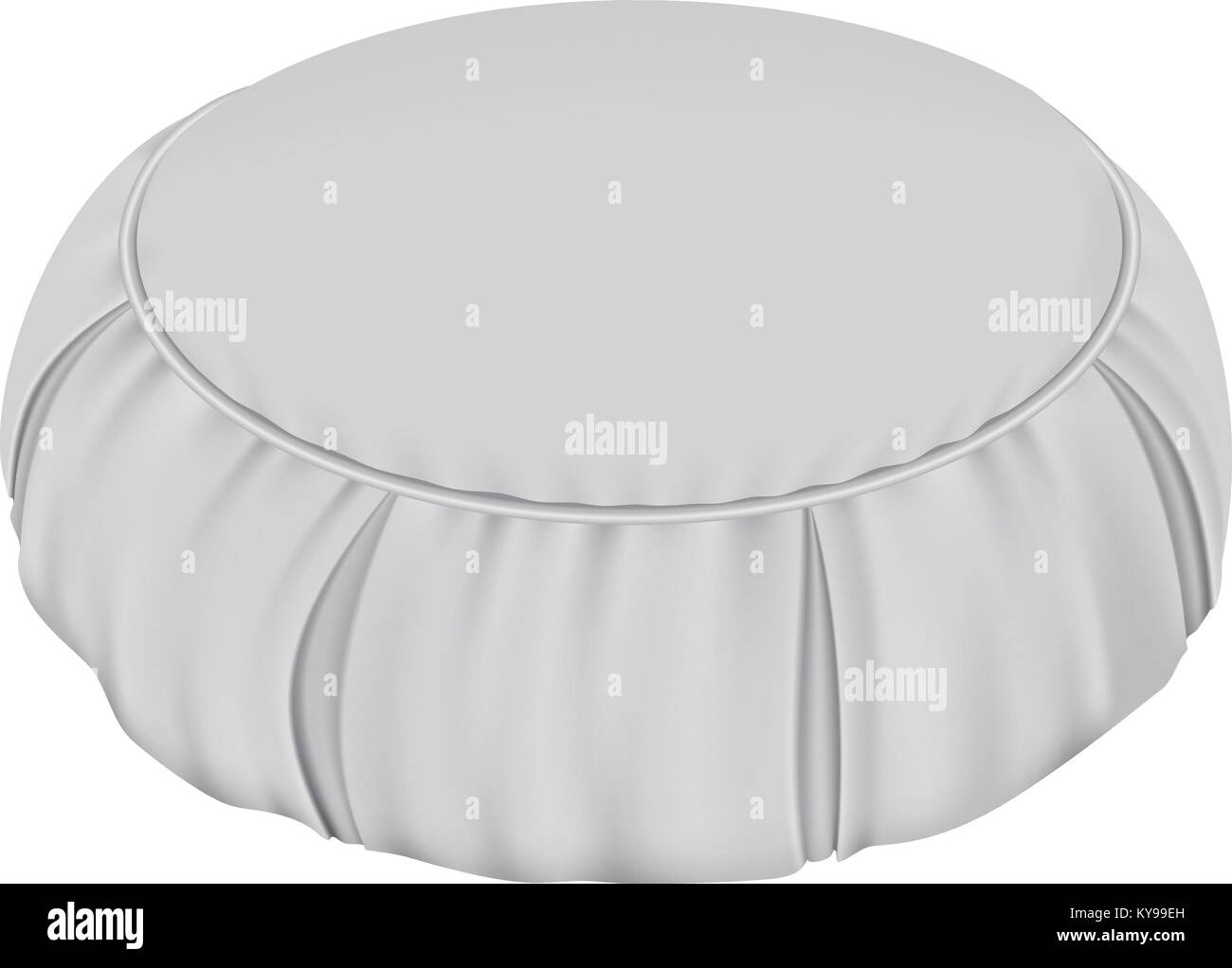 White round pillow mockup. Realistic illustration of white round pillow ...