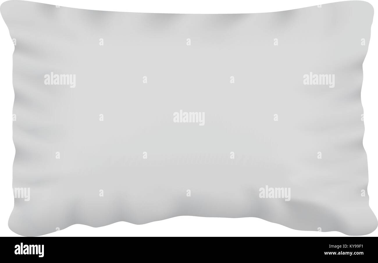 White pillow mockup. Realistic illustration of white pillow vector ...