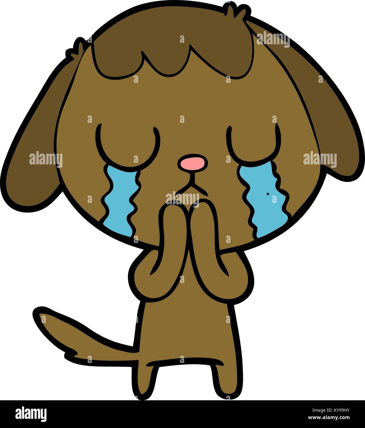 cute cartoon dog crying Stock Vector Image & Art - Alamy