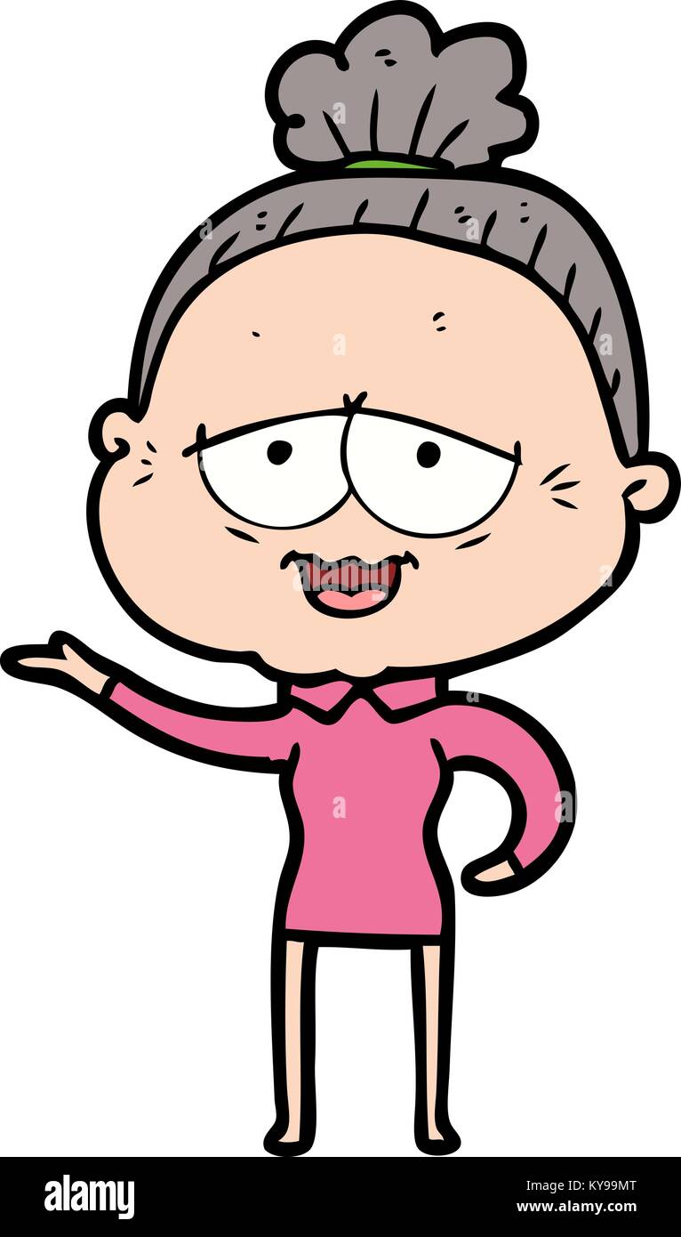 cartoon happy old lady Stock Vector Image & Art - Alamy