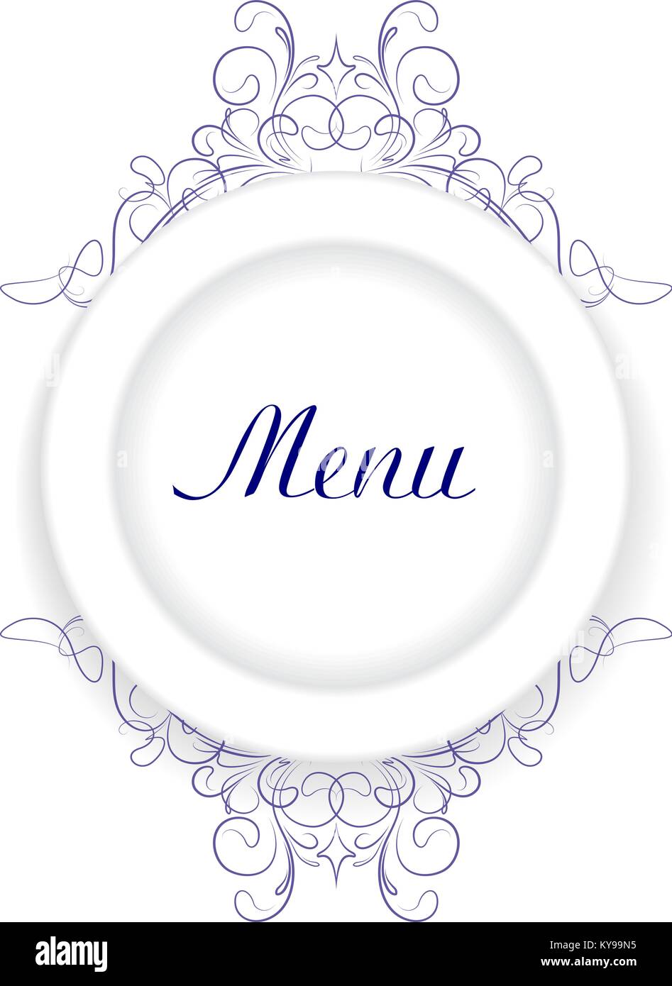 Original menu design with plate. Vector illustration Stock Vector Image ...