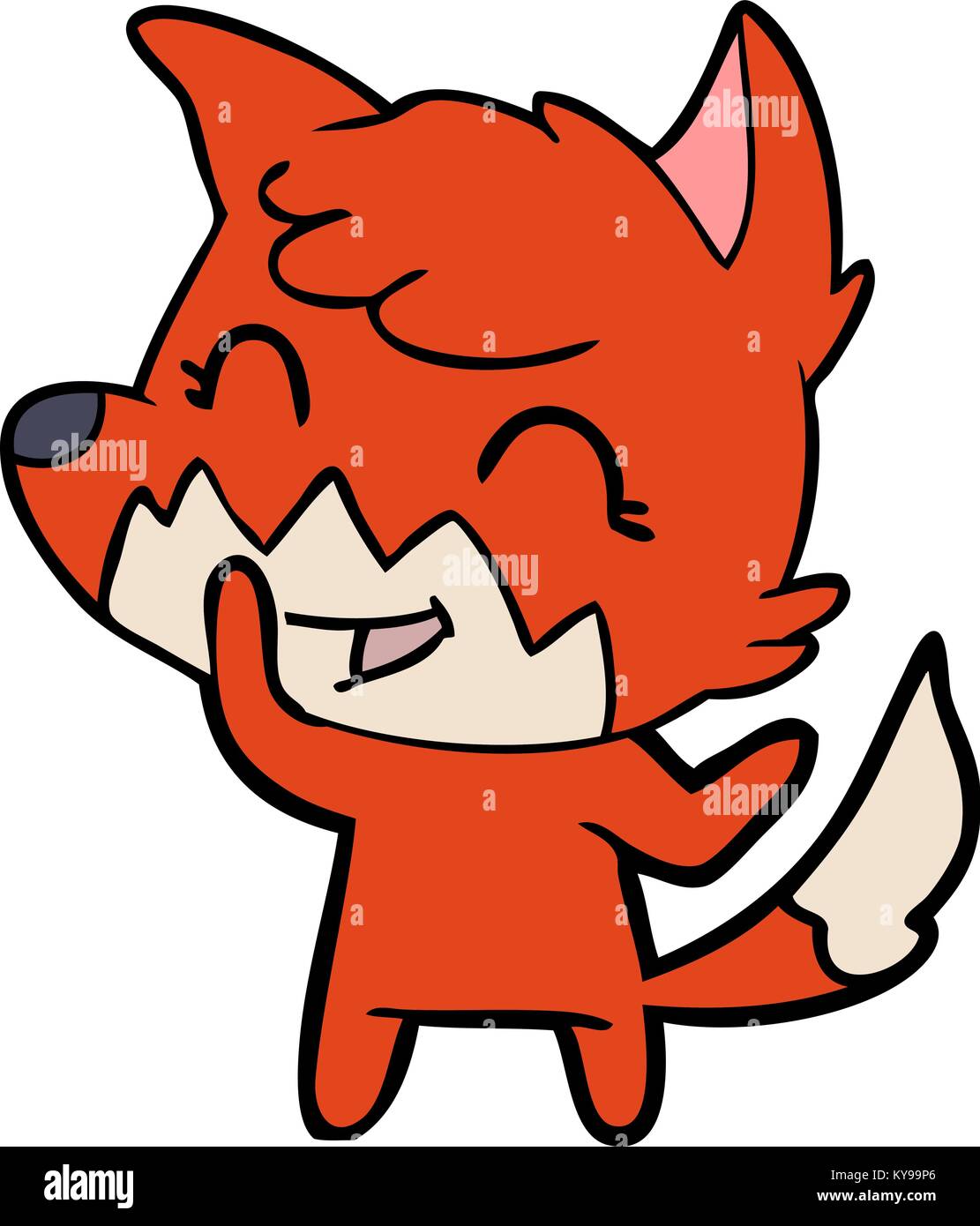 happy cartoon fox Stock Vector Image & Art - Alamy