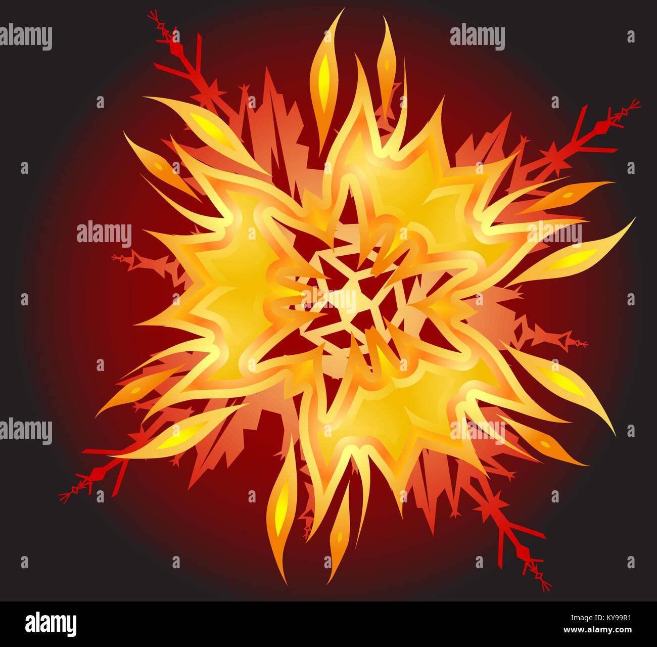 snowflake on fire background Stock Vector Image & Art - Alamy