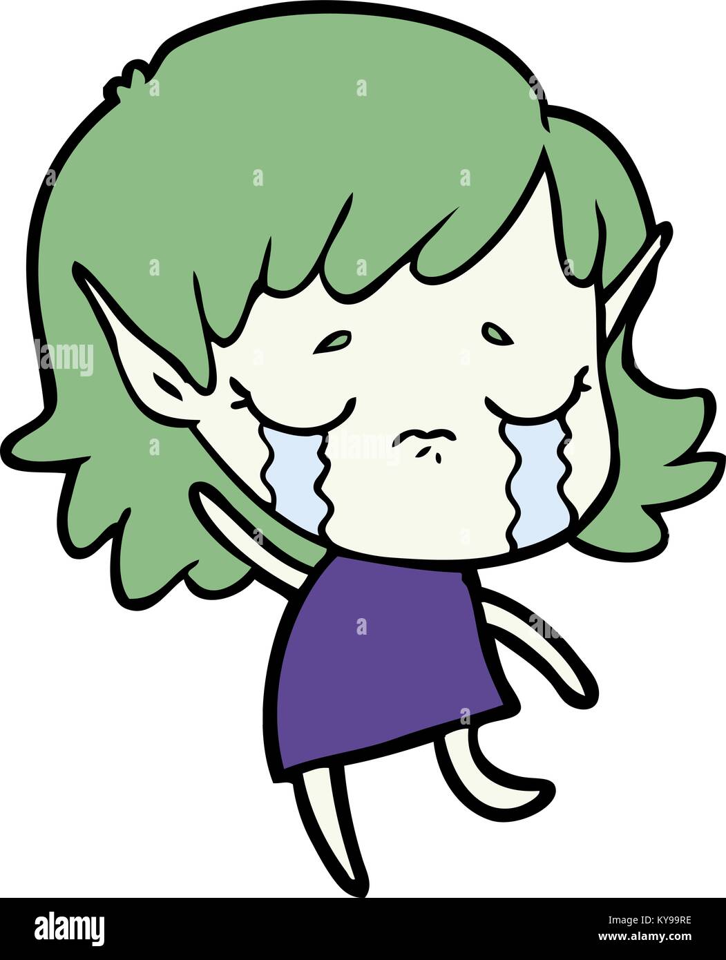 cartoon crying elf girl Stock Vector Image & Art - Alamy