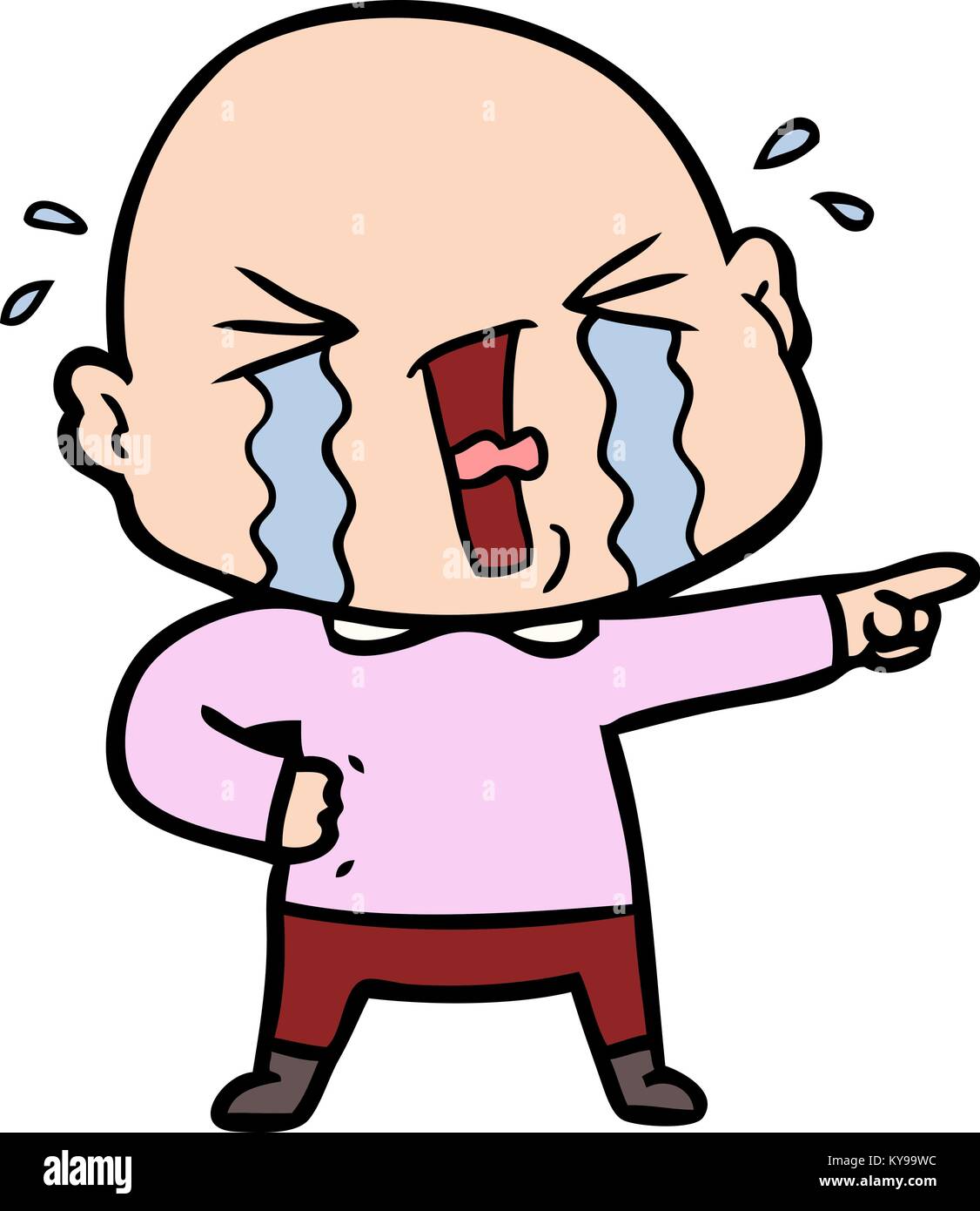 cartoon crying bald man Stock Vector Image & Art - Alamy