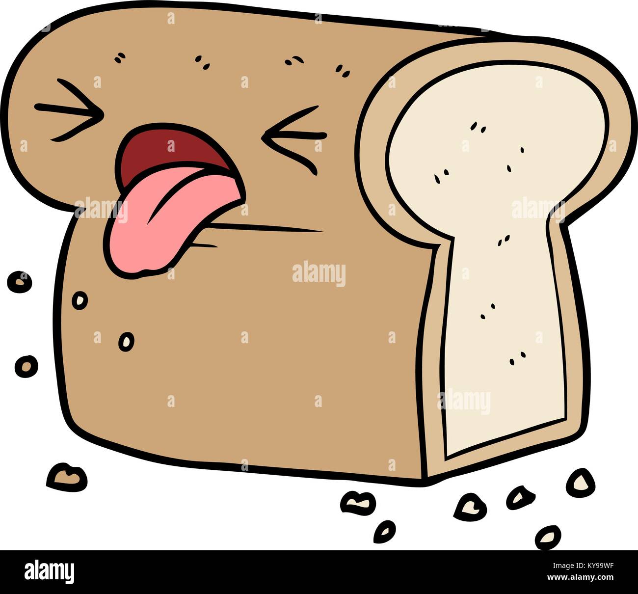 cartoon disgusted loaf of bread Stock Vector Image & Art - Alamy