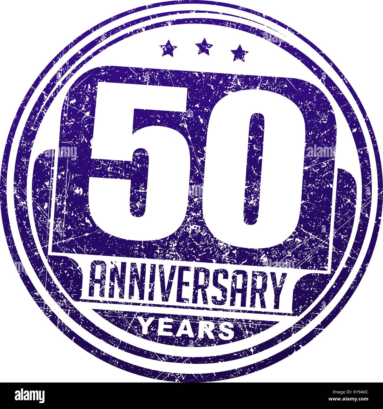 Vintage anniversary 50 years round grunge round stamp. Retro styled ...