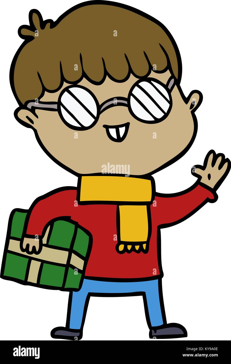 cartoon boy wearing spectacles Stock Vector Image & Art - Alamy
