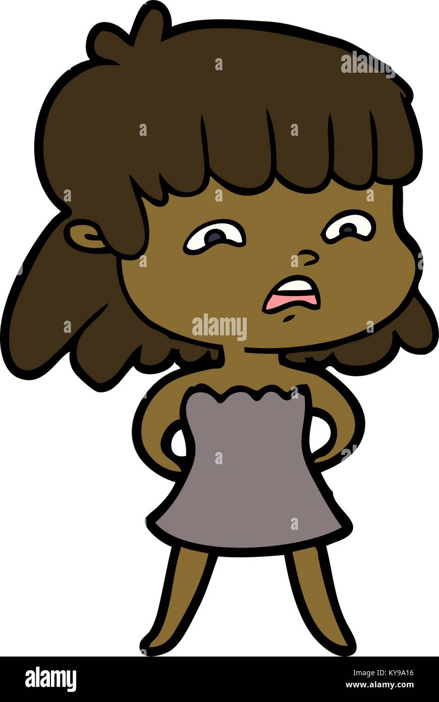 cartoon worried woman Stock Vector Image & Art - Alamy
