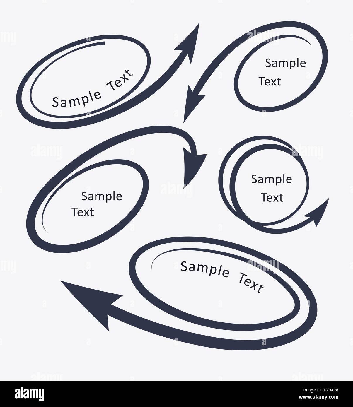 Set of 5 coiled curved arrows icons for text or advertising design ...