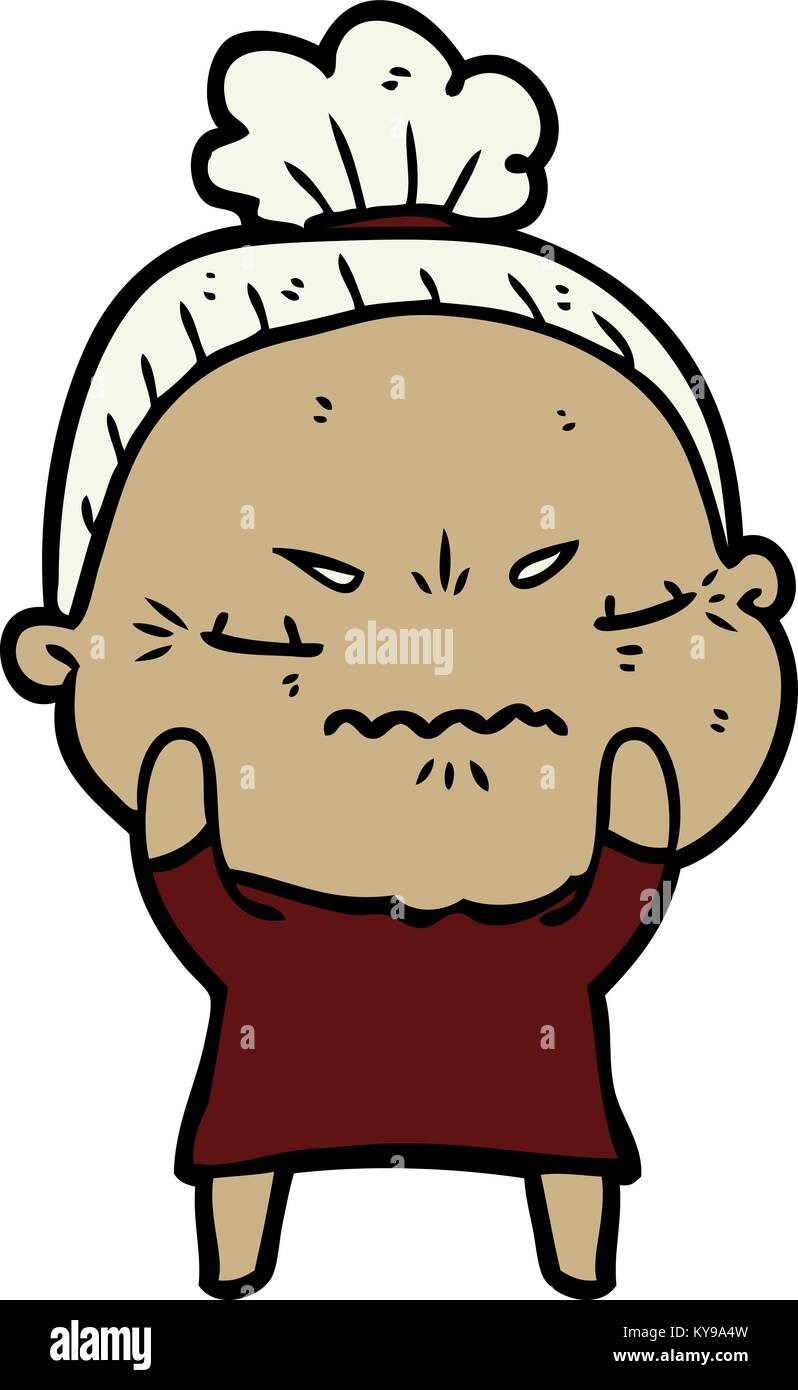 cartoon annoyed old lady Stock Vector Image & Art - Alamy