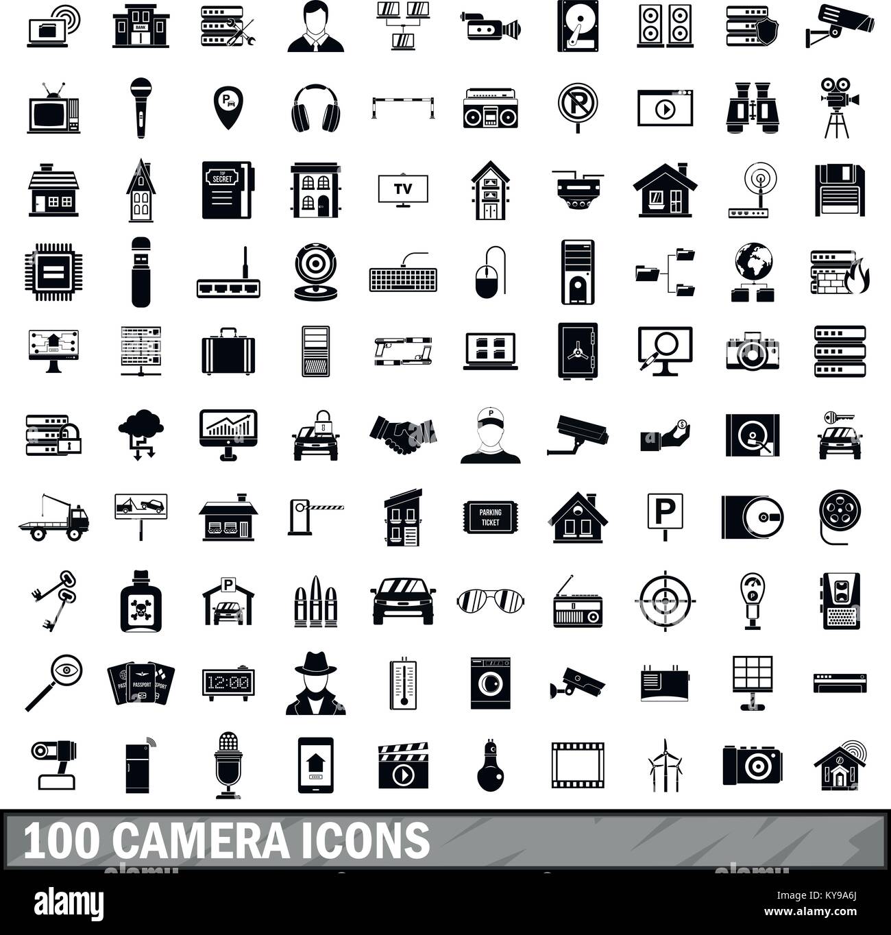 100 camera icons set in simple style for any design vector illustration ...