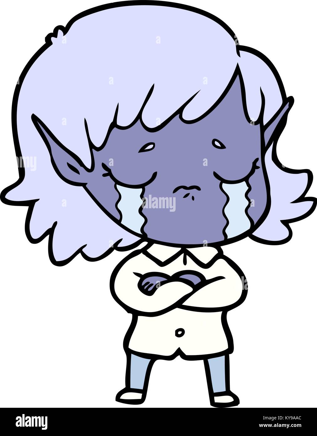 cartoon crying elf girl Stock Vector Image & Art - Alamy