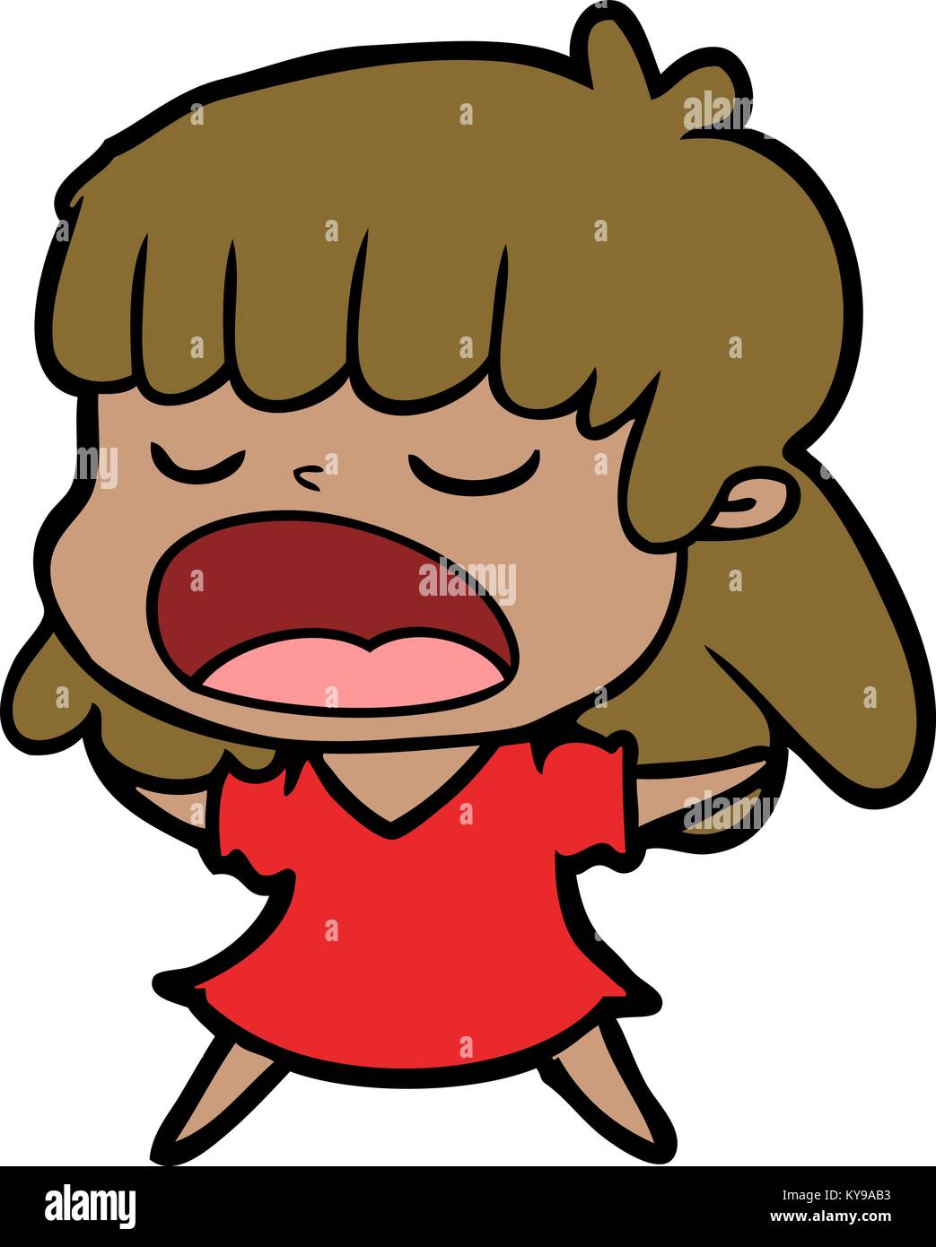 cartoon woman talking loudly Stock Vector Image & Art - Alamy