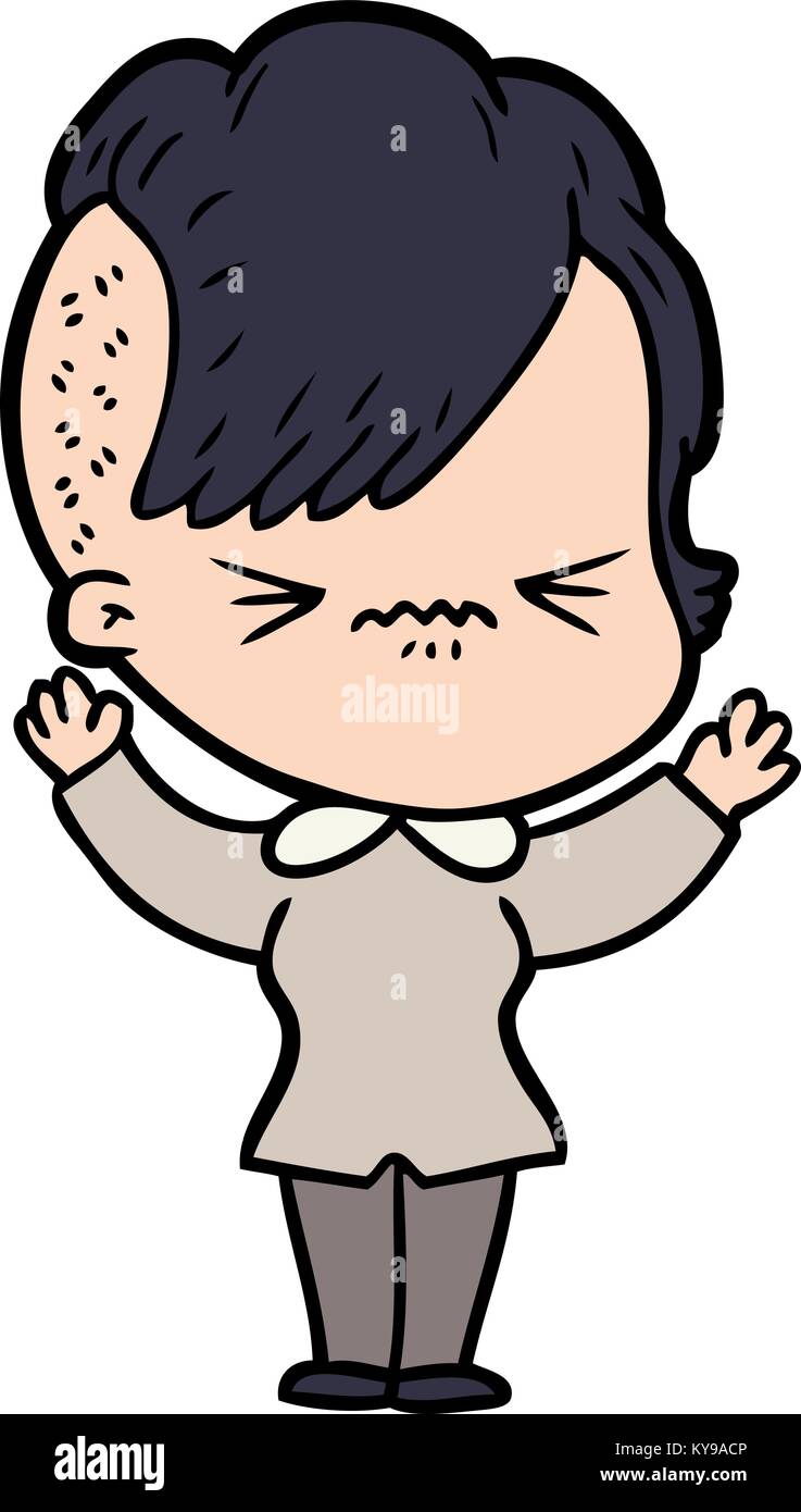 cartoon annoyed hipster girl Stock Vector Image & Art - Alamy