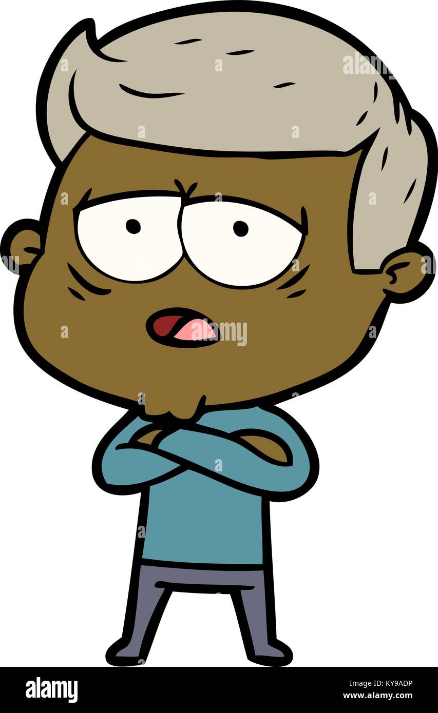 cartoon tired man Stock Vector Image & Art - Alamy