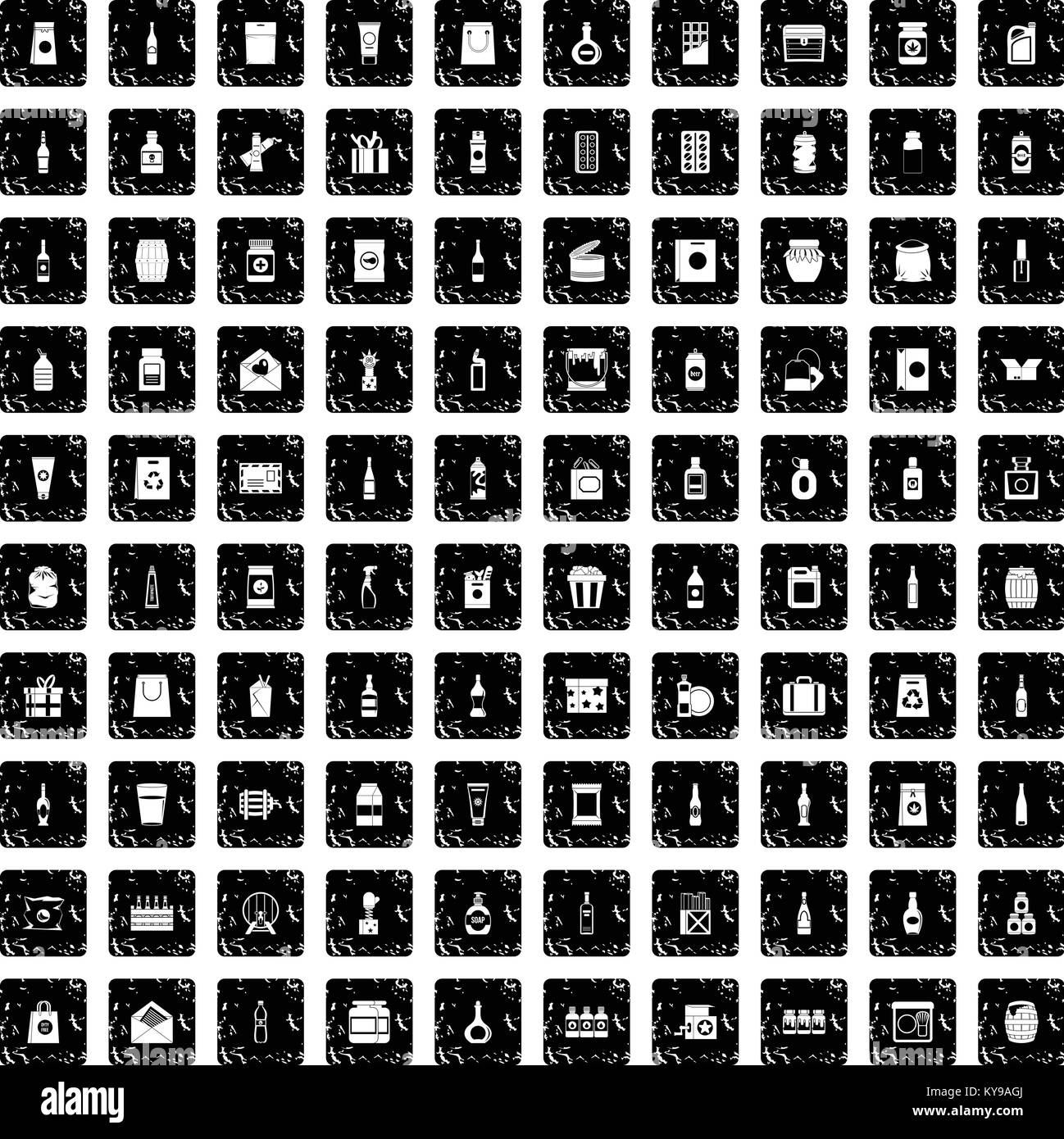 100 packaging icons set in grunge style isolated vector illustration ...