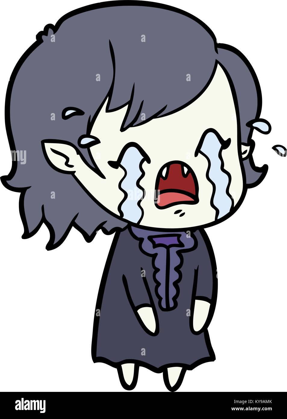 cartoon crying vampire girl Stock Vector Image & Art - Alamy