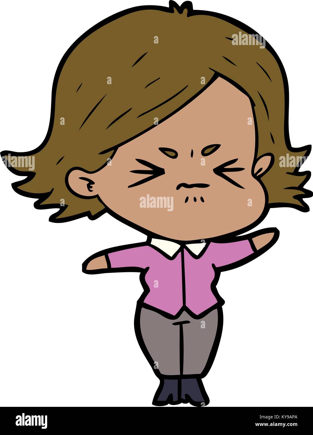 cartoon angry girl Stock Vector Image & Art - Alamy