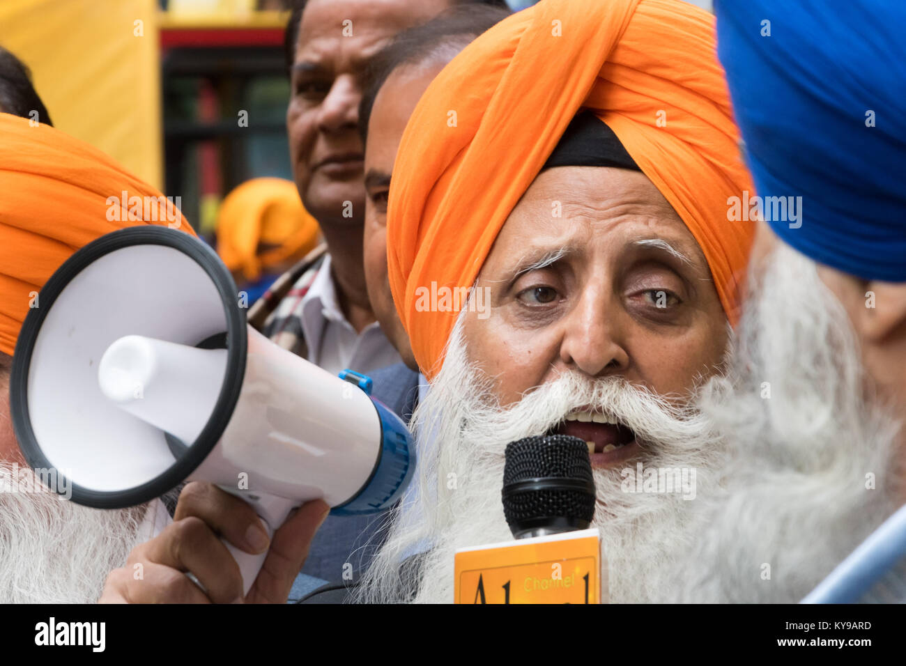 A Sikh speaks at the Dal Khalsa rally on Independence Day at the Indian ...
