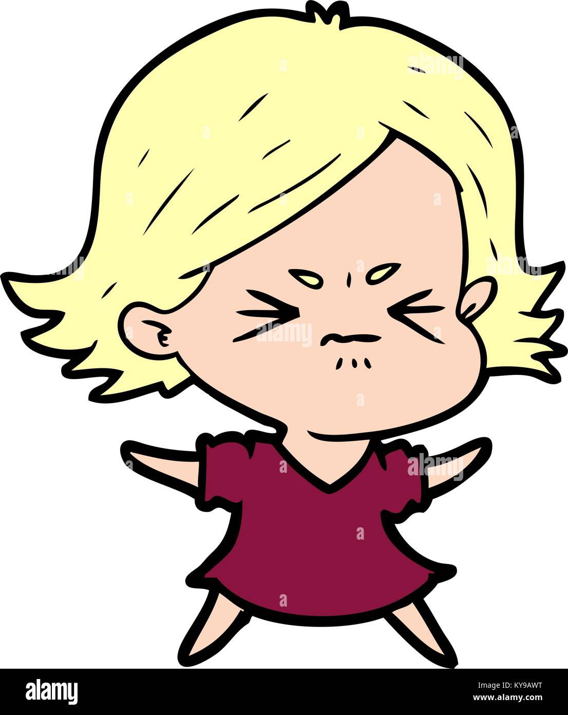 cartoon angry woman Stock Vector Image & Art - Alamy