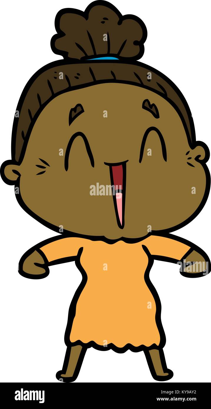 cartoon happy old lady Stock Vector Image & Art - Alamy