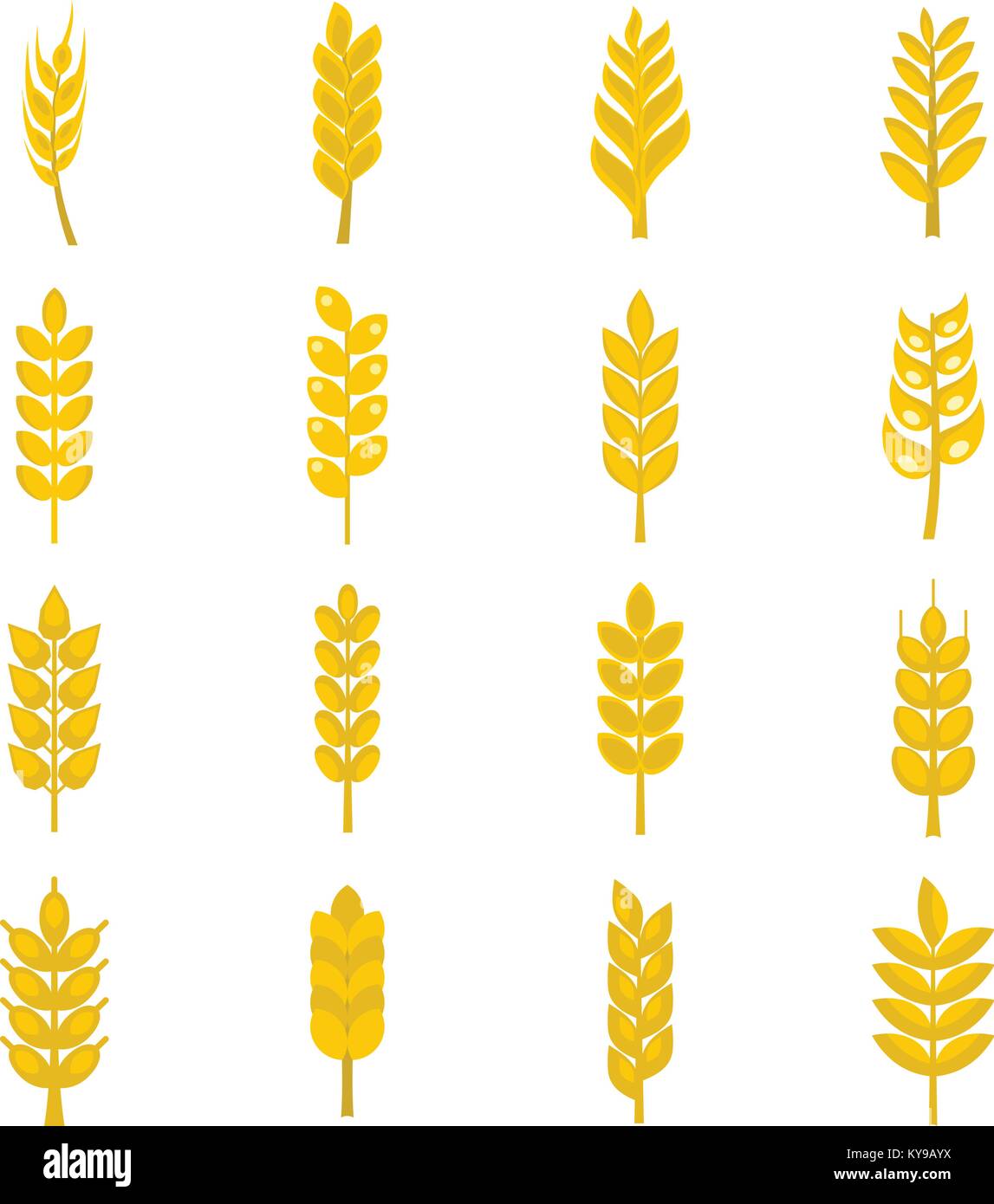 Ear corn icons set in flat style isolated vector illustration Stock ...