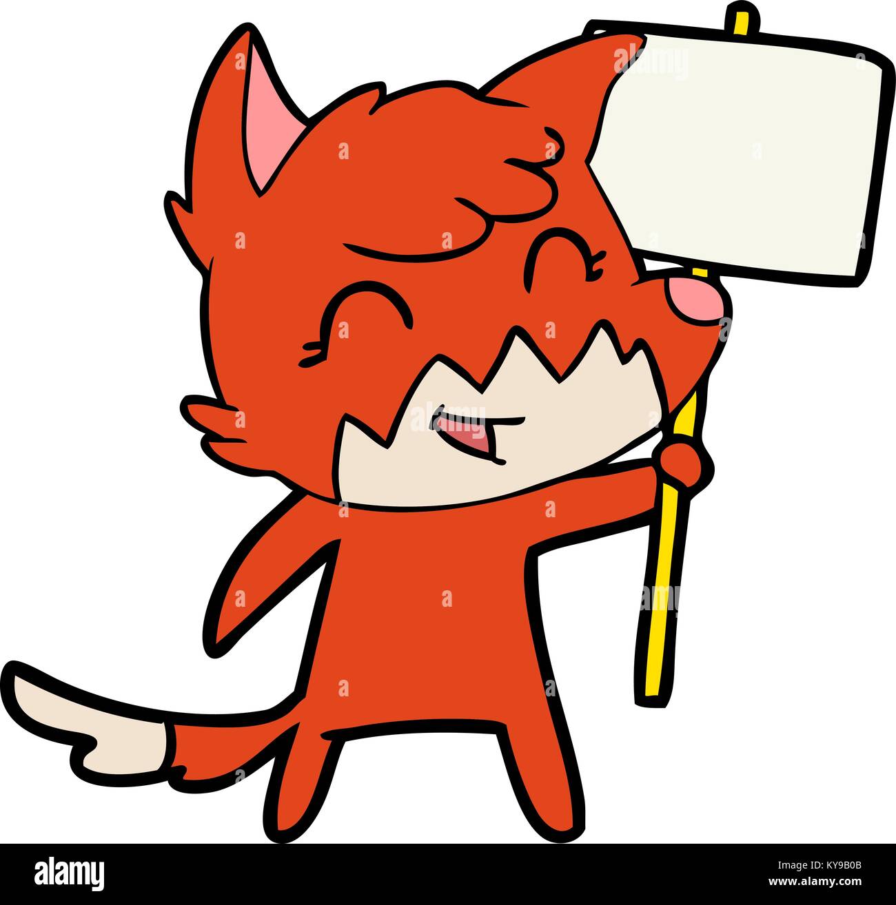 happy cartoon fox Stock Vector Image & Art - Alamy