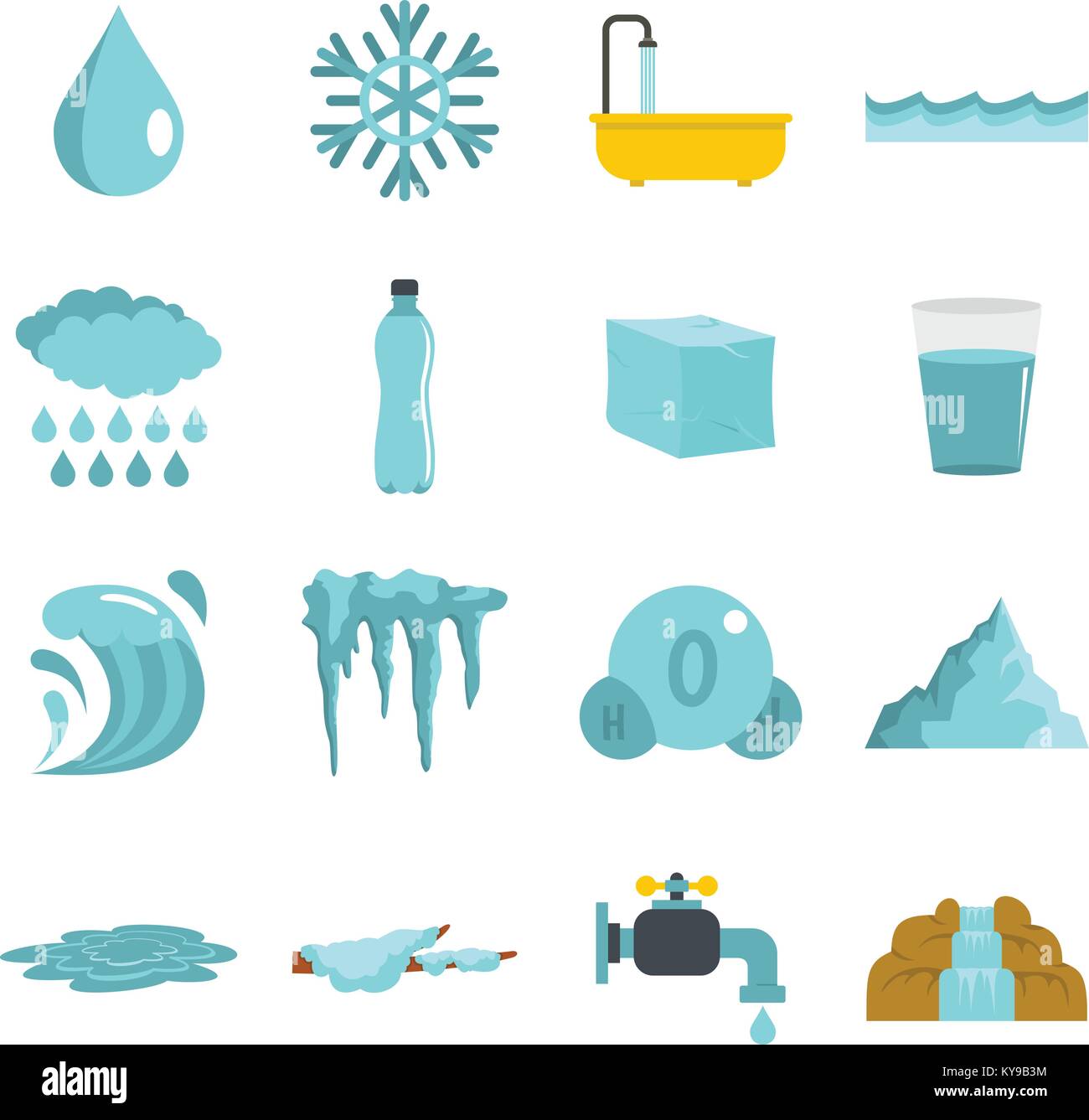 Water icons set in flat style isolated vector illustration Stock Vector ...