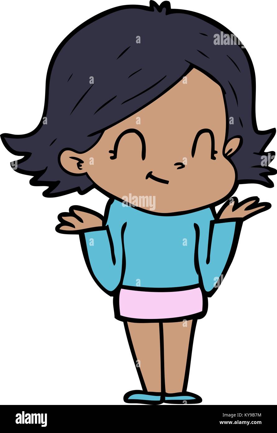cartoon friendly girl Stock Vector Image & Art - Alamy