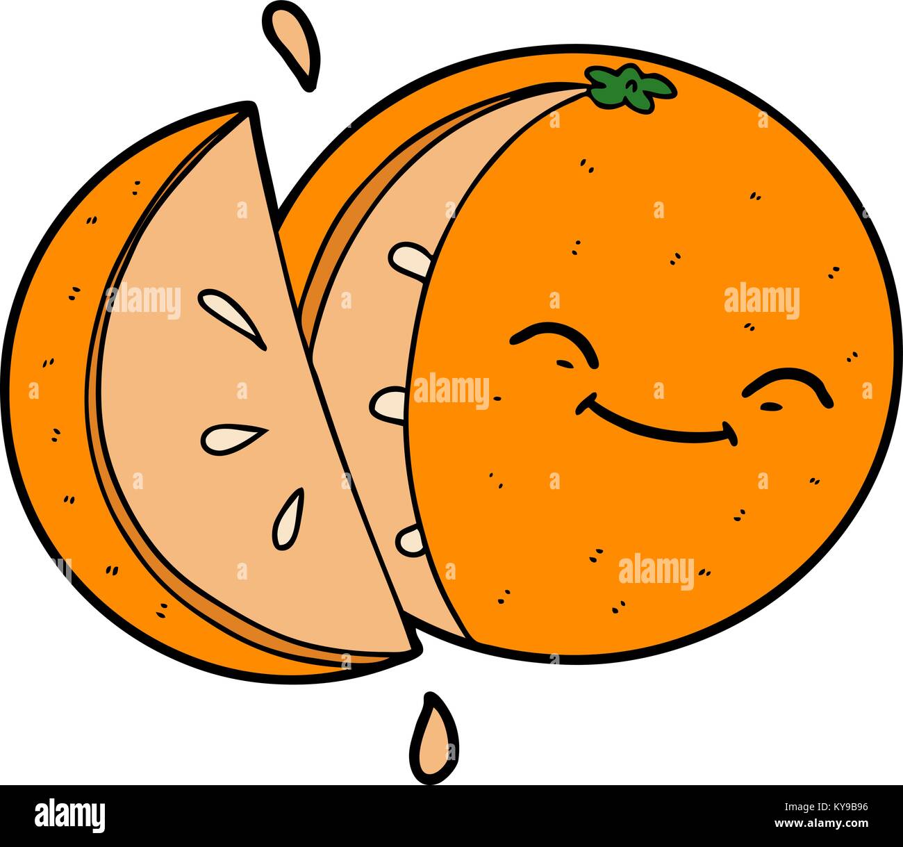 cartoon sliced orange Stock Vector Image & Art - Alamy
