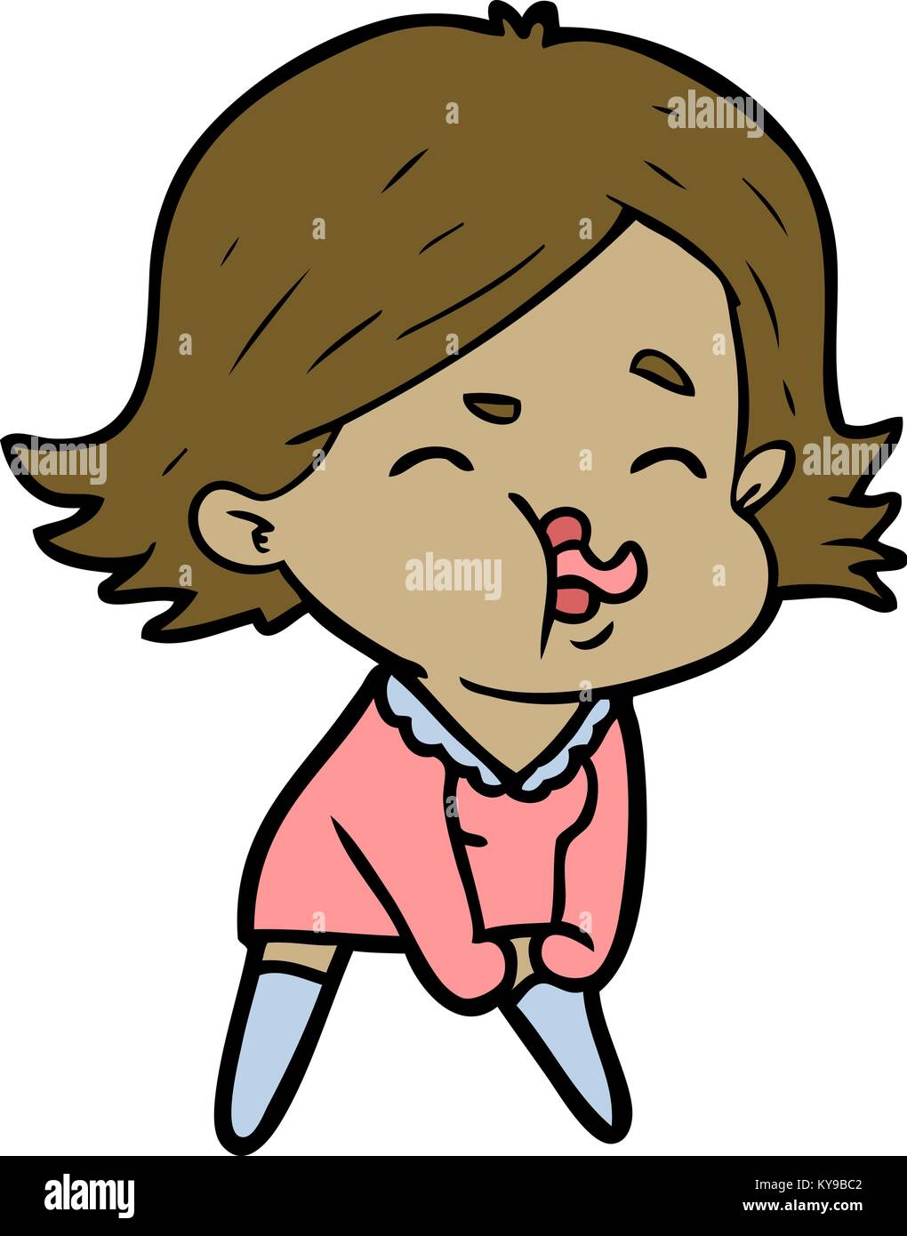 cartoon girl pulling face Stock Vector Image & Art - Alamy