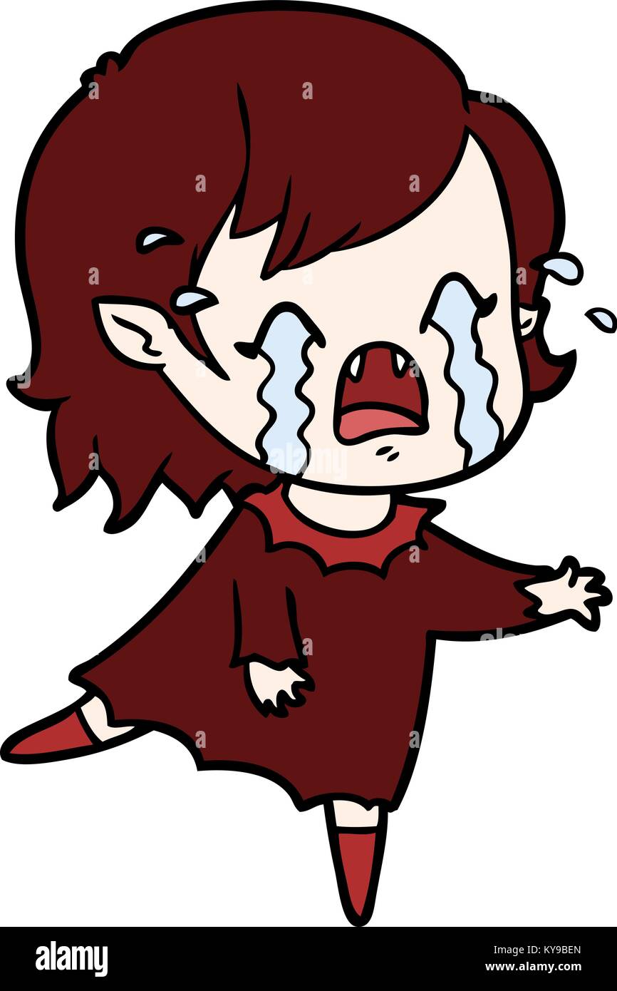 cartoon crying vampire girl Stock Vector Image & Art - Alamy