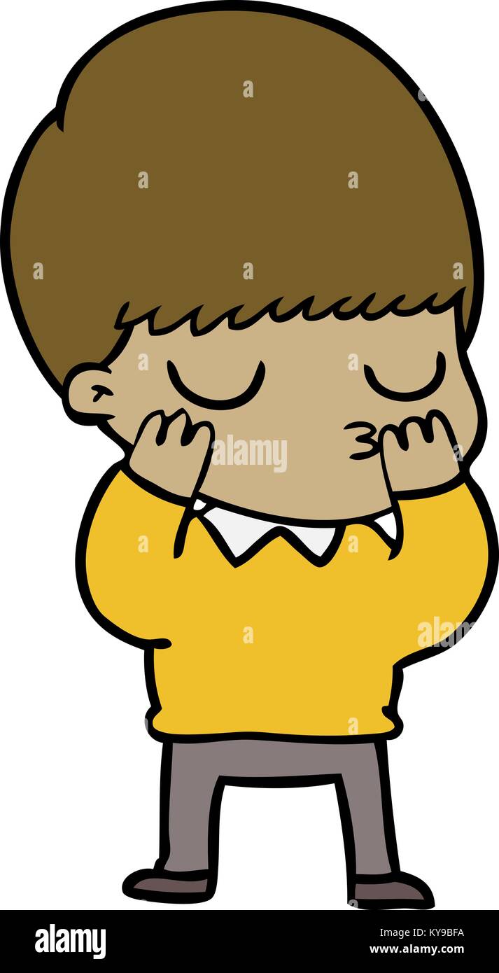 cartoon calm boy Stock Vector Image & Art - Alamy
