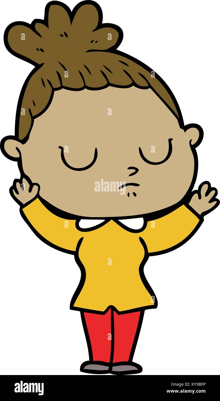 cartoon calm woman Stock Vector Image & Art - Alamy