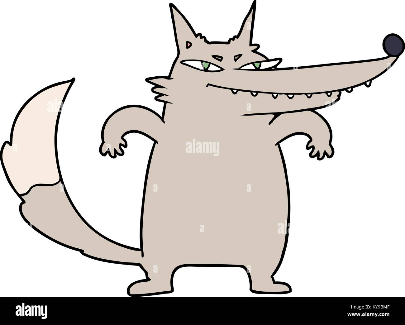 sly cartoon wolf Stock Vector Image & Art - Alamy