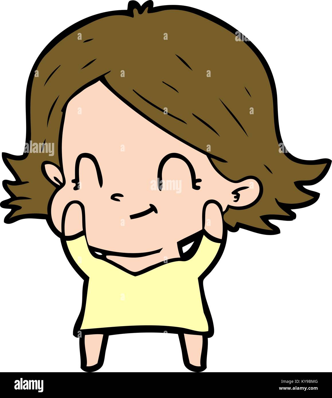 cartoon friendly girl Stock Vector Image & Art - Alamy