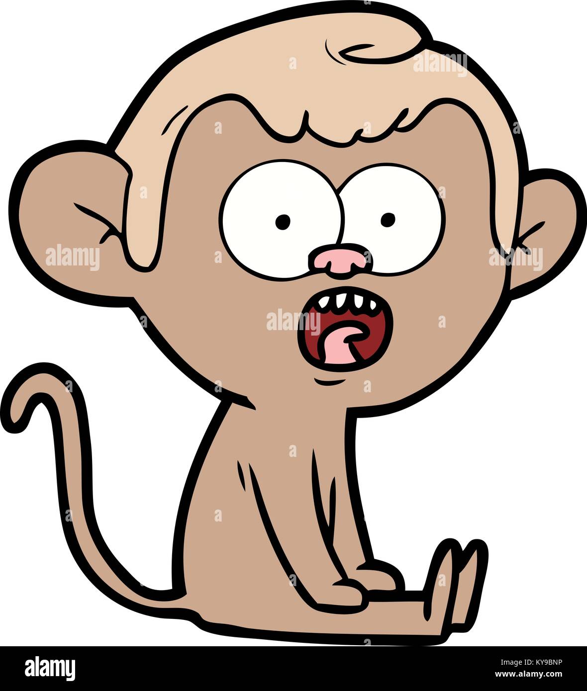 cartoon shocked monkey Stock Vector Image & Art - Alamy