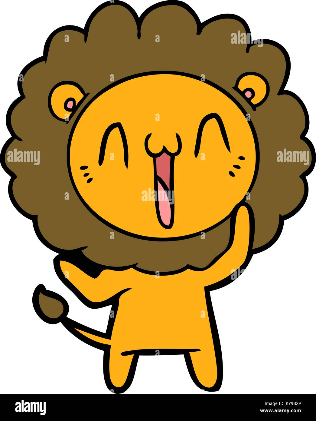 happy cartoon lion Stock Vector Image & Art - Alamy