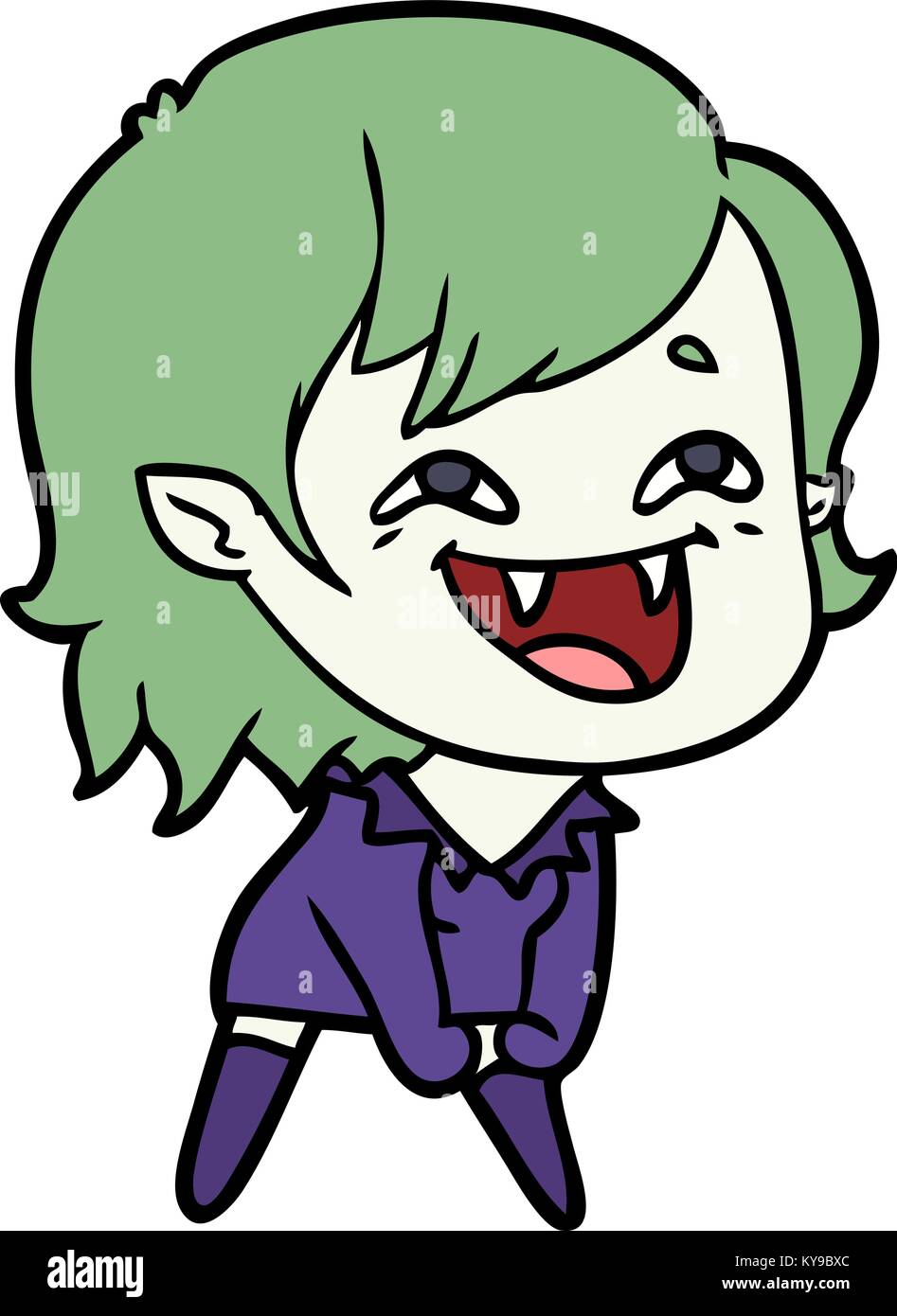 cartoon laughing vampire girl Stock Vector Image & Art - Alamy