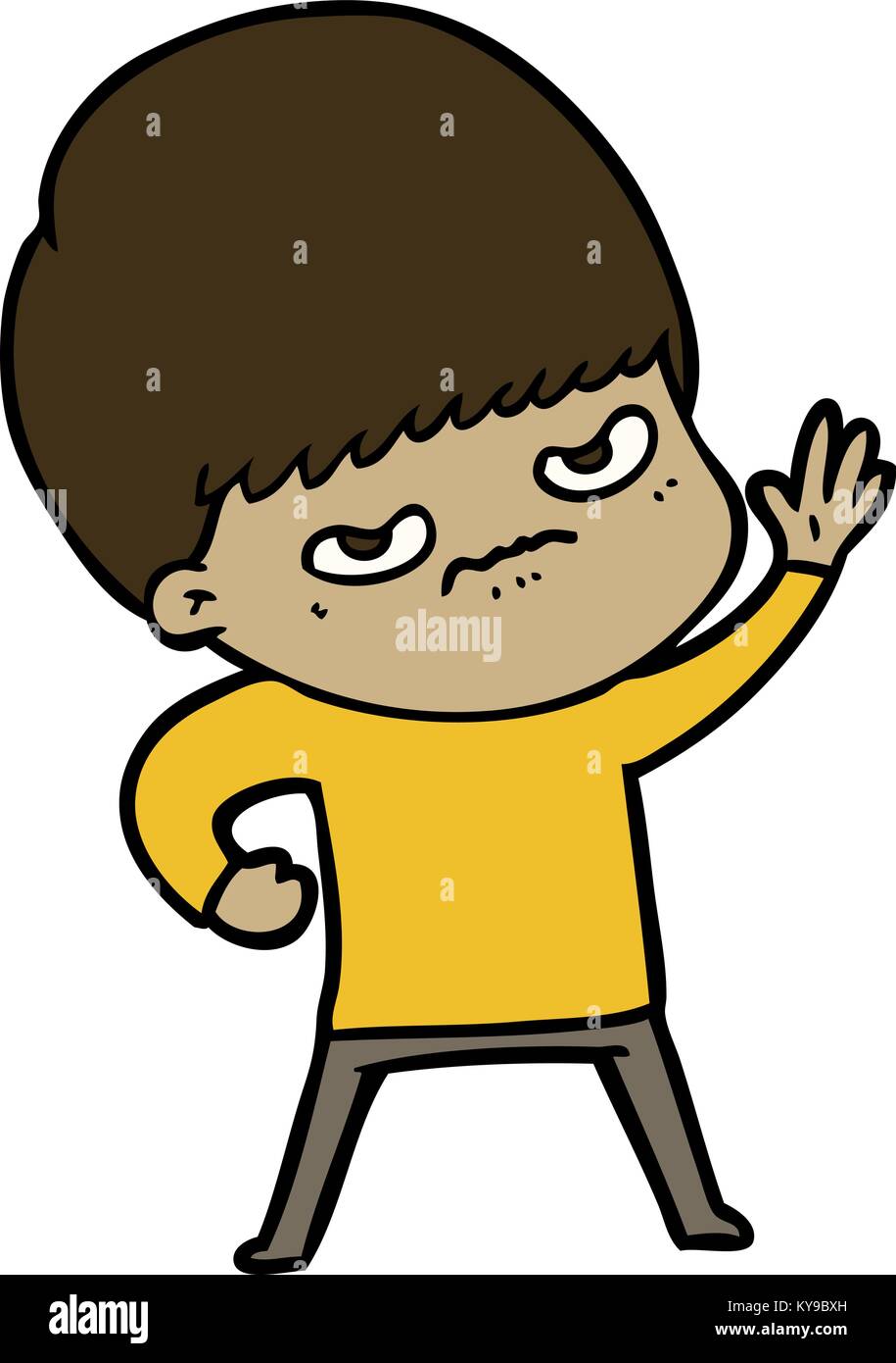 angry cartoon boy Stock Vector Image & Art - Alamy