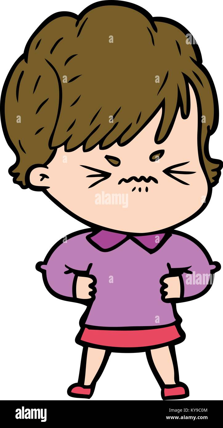 cartoon frustrated woman Stock Vector Image & Art - Alamy